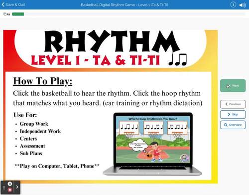 Basketball Digital Rhythm Game - Level 1 (Ta & Ti-Ti) | Music Boom Cards