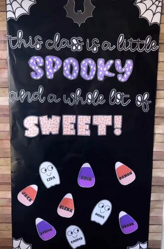 Classroom Door Decor for Halloween by Allie Lewis- Teaching on the Move