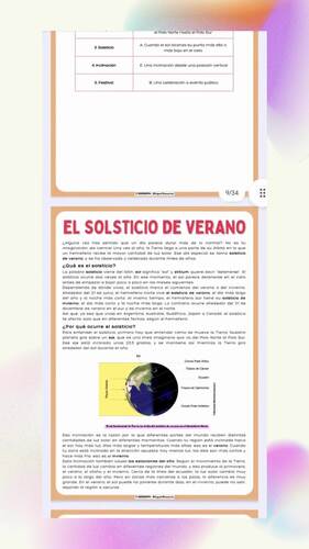 El Solsticio de Verano Lectura | Summer Solstice Spanish Reading ...