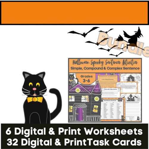 Halloween Writing Activities Bundle 3rd, 4th, 5th, 6th Grade with Task ...