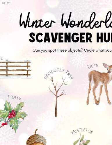 Winter Activities | Scavenger Hunt by Little Rainbow School House