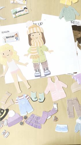 Dress Up Activity Girls – Four Seasons Paper Doll Game Pretend Play ...