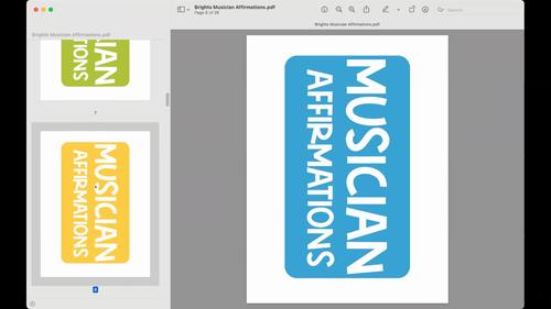 Bright Rainbow Musician Affirmation Station by musicpluscoffee | TPT