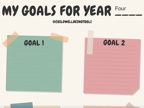 * PRINTABLE & INTERACTIVE * Goal Setting Worksheet Children Kids Journal