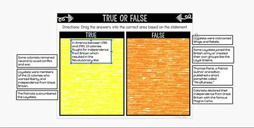 Patriots and Loyalists DIGITAL Interactive Notebook | American Revolution