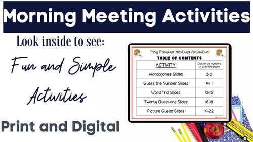 Morning Meeting Activities for Upper Elementary in May by Rosie's Got Class