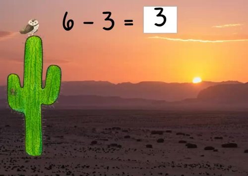 Subtraction Fill In Facts BOOM 100 Cards Desert Scenes by Smart Teaching