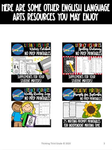 Creative Writing Prompts February | No Prep Printables | Prewriting Centers