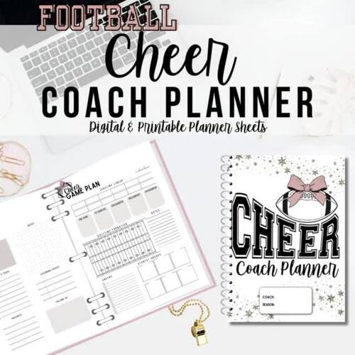 Ultimate Football Cheer Coach Planner, Printable Digital Download PDF