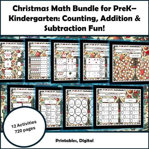 Christmas Math Bundle for PreK–Kindergarten: Counting, Addition ...