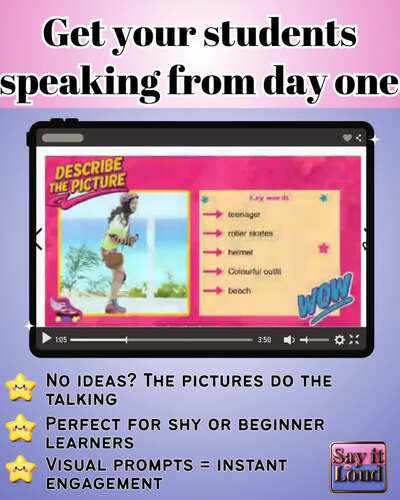 ESL Speaking Picture Prompts A1|Describe the Picture Worksheets with ...