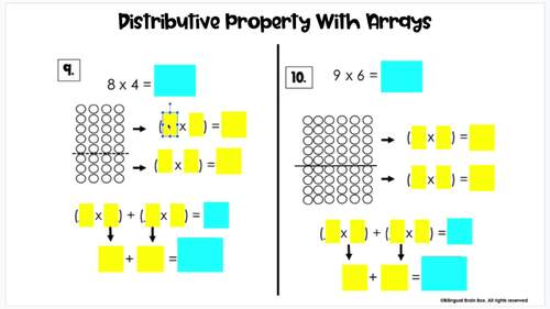 Distributive Property of Multiplication Worksheets - Arrays | TPT