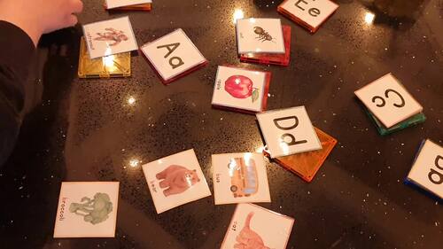 Alphabet learning activity, Magnetic Tiles Resource for Pre-K and ...