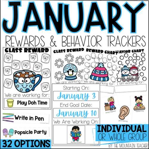 Winter Classroom Behavior Management, Goal Setting & Student Tracker ...