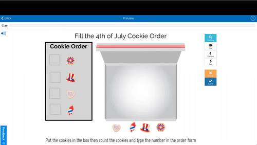 Life Skills Boom Cards™ Fill the 4th of July Cookie Orders | TpT