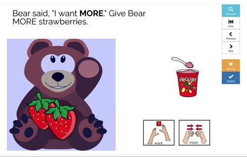 Bear Wants More- AAC- Core Vocabulary Word- BOOM™ Cards- WANT-MORE-GIVE