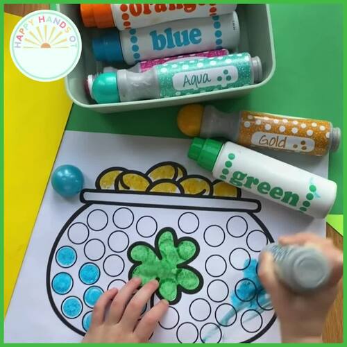 St Patrick's Day Dot Marker Printables, St Patricks Day Coloring Dot ...