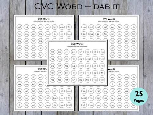CVC Words Worksheets, CVC Assessment, Kindergarten CVC Review, Phonics ...
