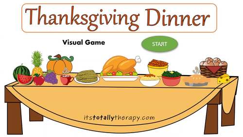 Thanksgiving Visual Game by Its Totally Therapy | TPT