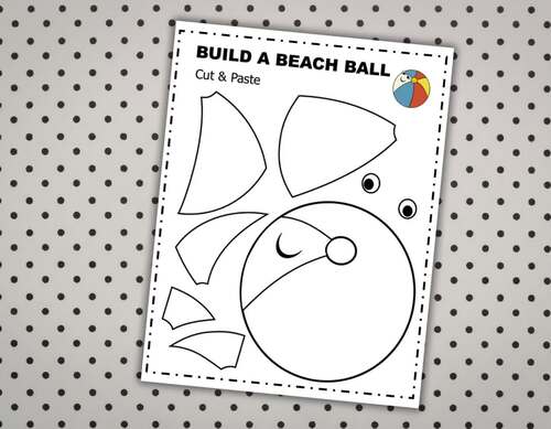 Summer Beach Ball Craft Activity | Coloring,Cut&Paste Craft for Kids ...