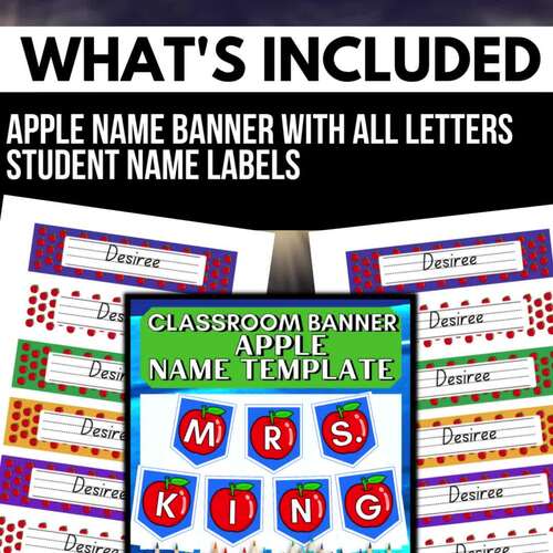 Back To School Apple Bundle → Printable Classroom Banner & Colorful ...