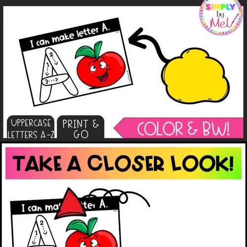 Play-Doh Letter Mats l Uppercase l A-Z l Print & Go l Task Cards