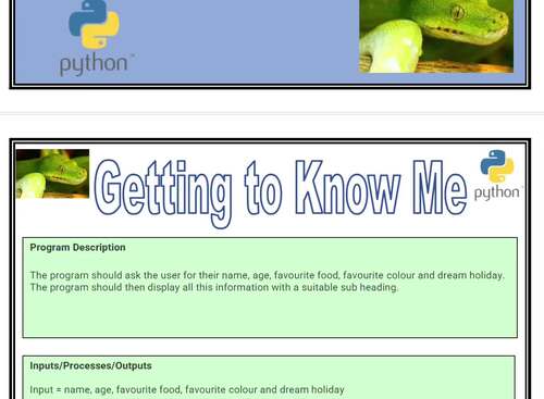 Python Projects Coding Bundle 5 Programming Activities 7th - 11th Grade