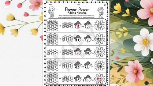 Spring Flower Power | Addition to 20, Missing Numbers & Number Bonds ...