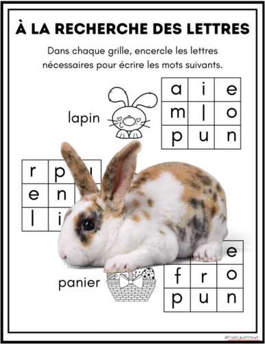 PreK Easter Pack (French) by Prop It Up with Mme R | TPT