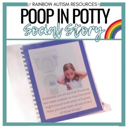 Poop Withholding Social Story & Potty Choice Board w Photos Autism Toilet