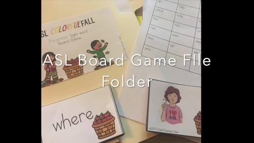 ASL Colorful Fall Pre-primer Sight Word September Board Game | TPT