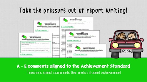 Australian Curriculum Year 3 HASS Report Card Comments by Ideacations