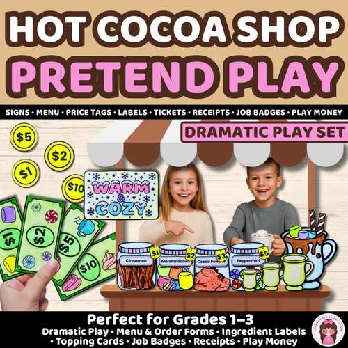 Hot Cocoa Shop Pretend Play | Winter Dramatic Play Set for Grade1-3