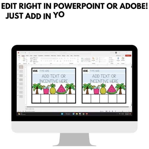 Editable Punch Cards for Rewards or Incentives | Summer Themed | TPT