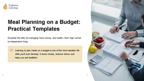 Meal Planning on a Budget: Practical templates Lesson Grades 4-12 PPTX ...