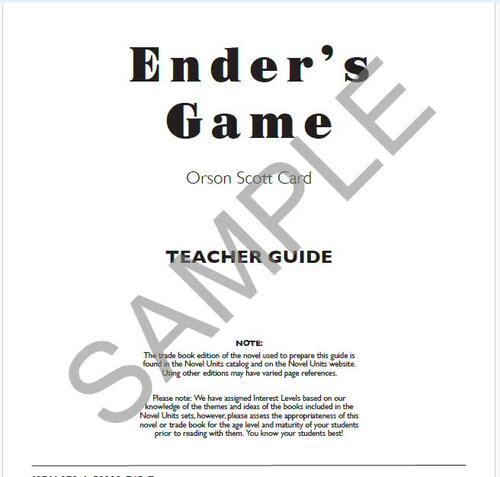 Ender's Game Novel Units® Teacher Guide Novel Study | TPT