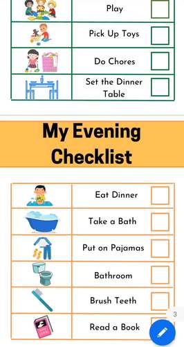 Kids Daily Routines Visual Schedule Checklist | Occupational Therapy ...