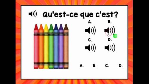 FRENCH SCHOOL BOOM CARDS ⭐ French School Supplies ⭐ Listening Task Cards