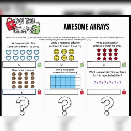 Arrays and Repeated Addition | Multiplication Digital Escape Room
