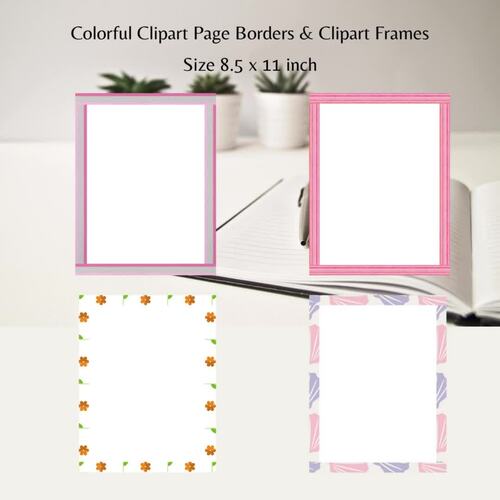 Colorful Clipart Page Borders & Clipart Frames by PEPFRY PRINTING