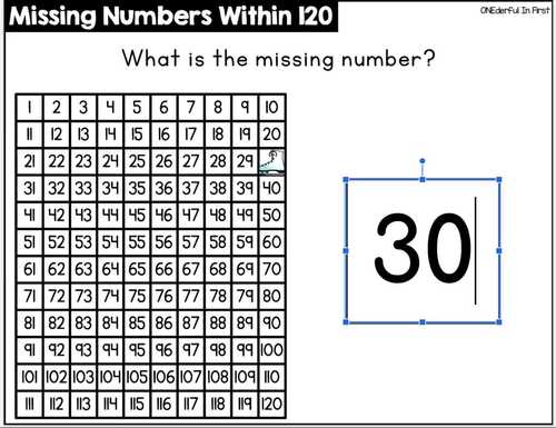 Winter Missing Number Within 120 for Google Slides by ONEderful In First