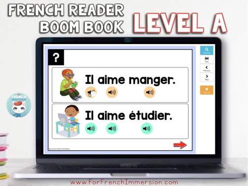 French Reader Activity Book 10 LEVEL A: Action Verbs | French Boom Cards