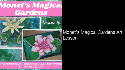 CLAUDE MONET WATERLILY Impressionist Art lesson with VIDEO guides 3rd ...