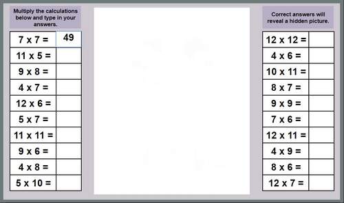 Mystery Digital Pixel Art NO PREP - Penguin Multiplication to 12