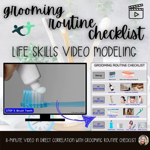Grooming Routine Checklist - Life Skills Video Modeling | TPT