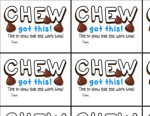 Chewy Granola Bar Testing Motivation Tag- Chew got this! Time to show ...