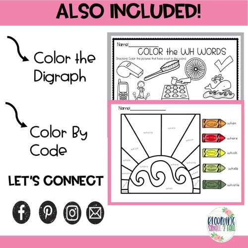 Science of Reading Digraph WH Task Cards Printable Activity 1st 3rd Grade