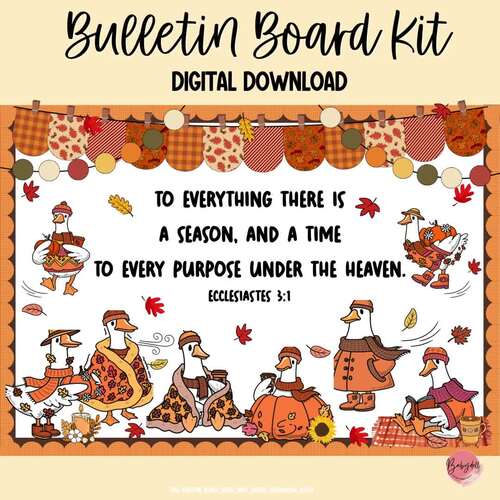 Fall Bulletin Board Kit | Christian Bible Verse Geese | Autumn ...