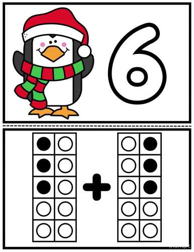 Christmas Penguin Doubles 10-Frame Matching Cards | Addition & Subtraction