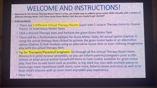Virtual Physical Therapy Room: Gross Motor Activities/Play | TPT